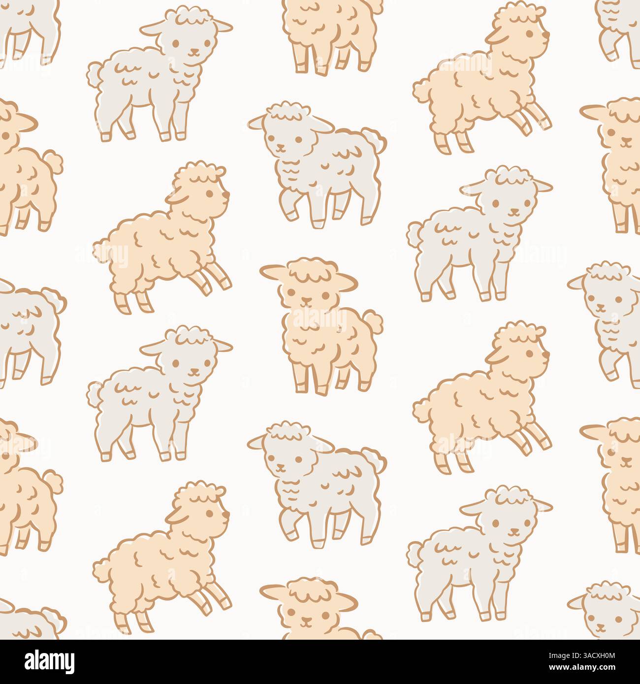 Lamb Seamless Pattern Sheep Farm Animals Print Stock Vector Image & Art ...