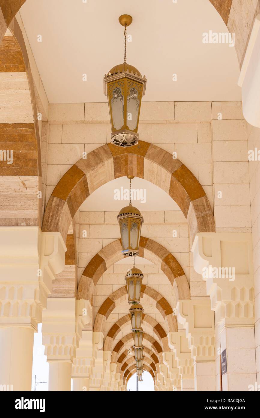Saudi Arabia, Madinah Province, Medina. Archway at Fas'h Mosque below ...