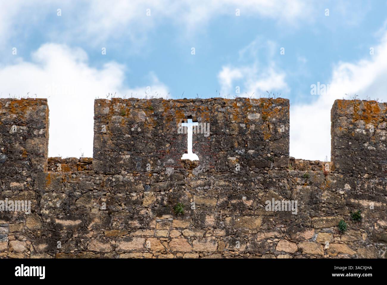 castle battlements with a christian cross at the order of the templar ...