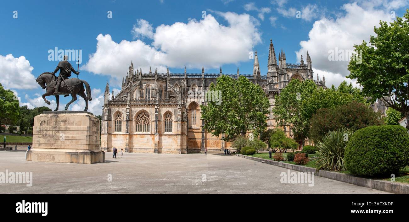 Manueline gothic facade of medieval Santa Maria da Vitoria monastery ...