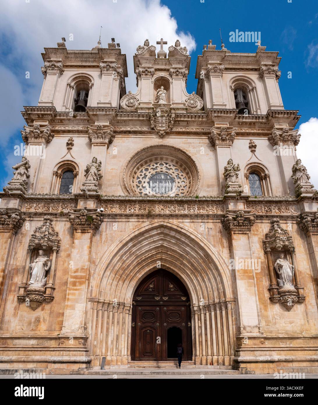 Baroque portal to the church of Alcobaca monastery, UNESCO world ...