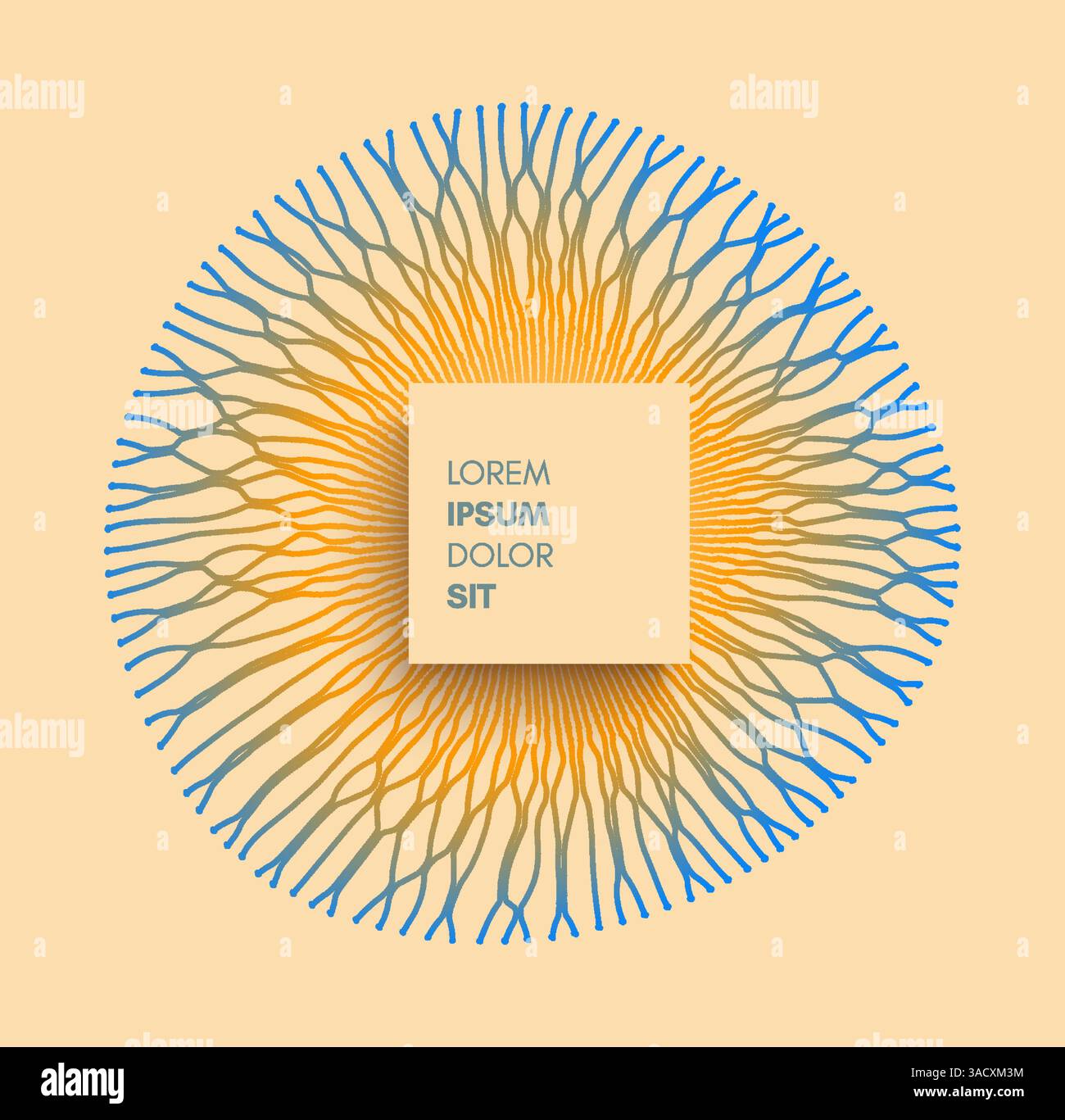 Small particles strive out of center. Space vortex. Abstract grid design. Vector illustration in ...