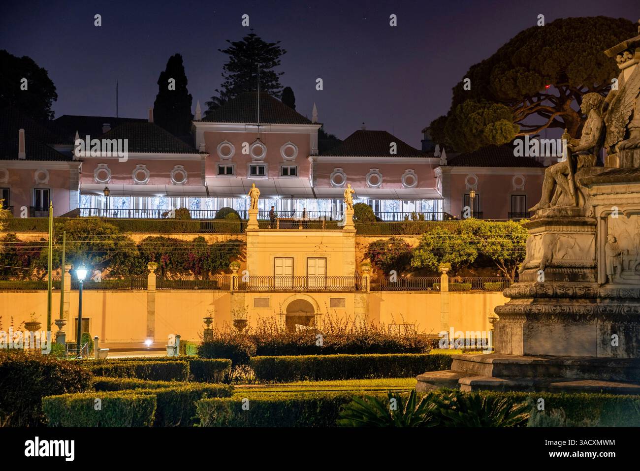 National Palace of Belem at night, official residence of the Portugals ...