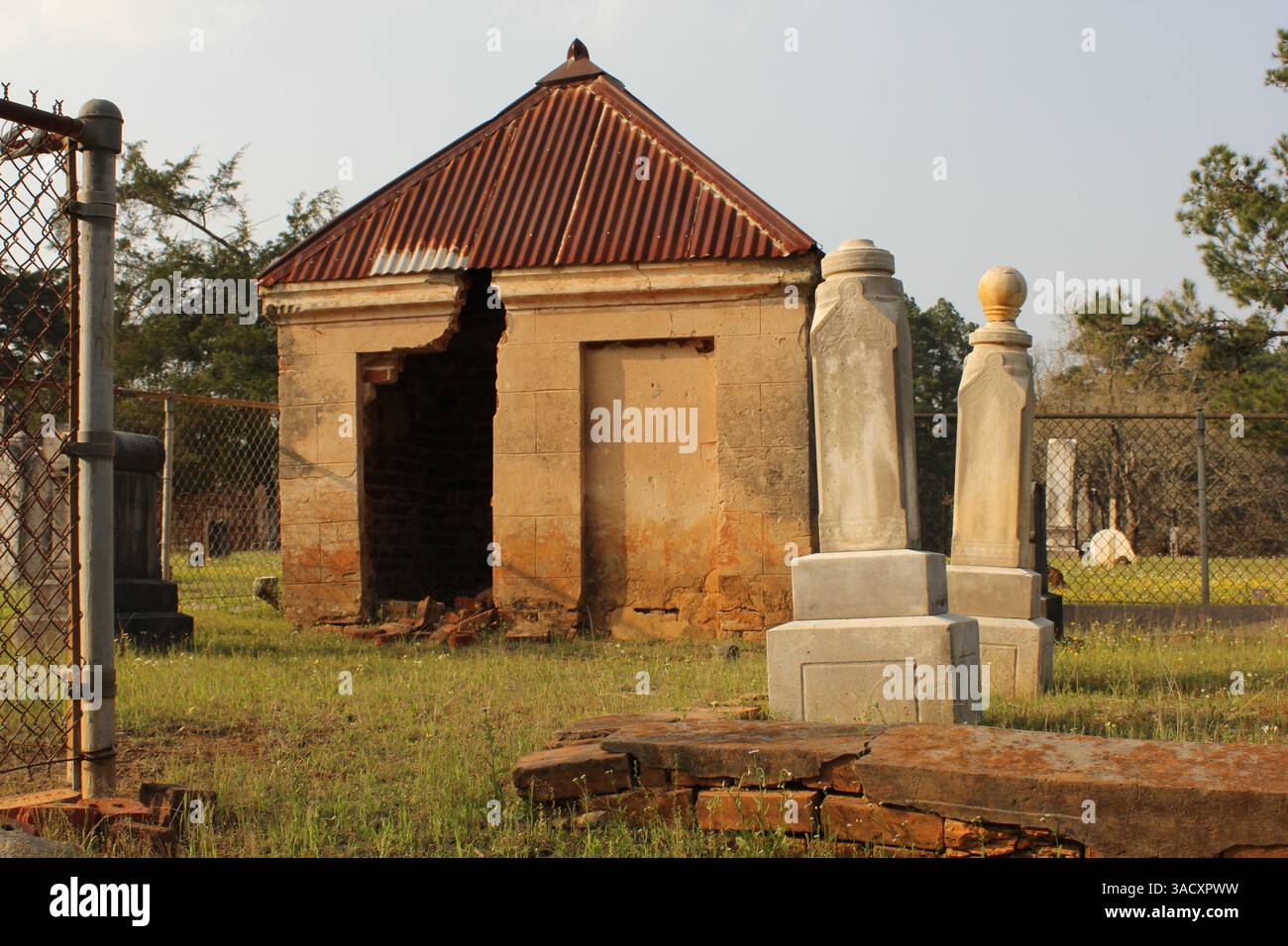 Broken Crypt in Old North Church Cemetery Nacogdoches Texas Stock Photo ...