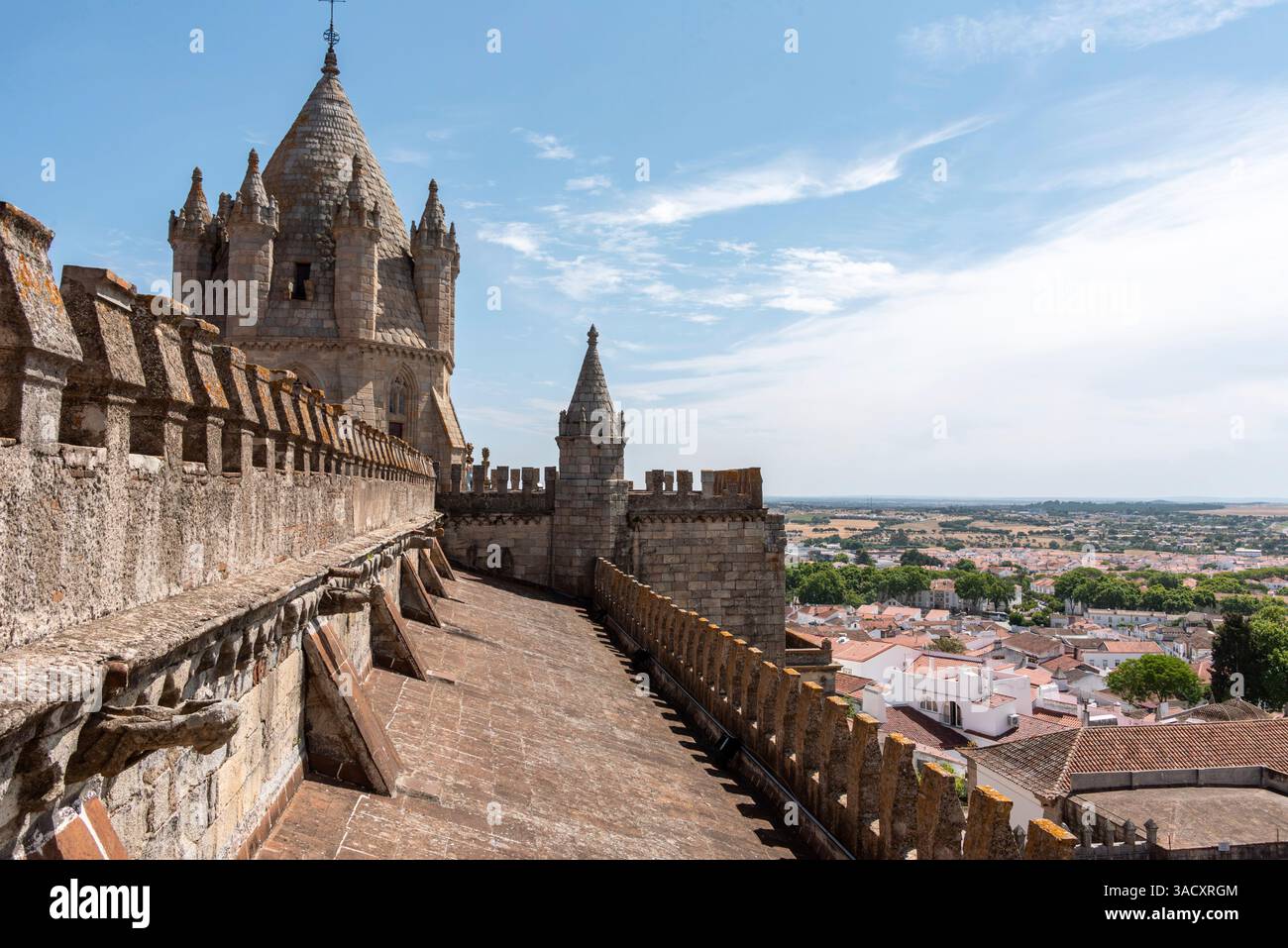 Rooftop view of gothic Evora cathedral, Portugal Stock Photo - Alamy