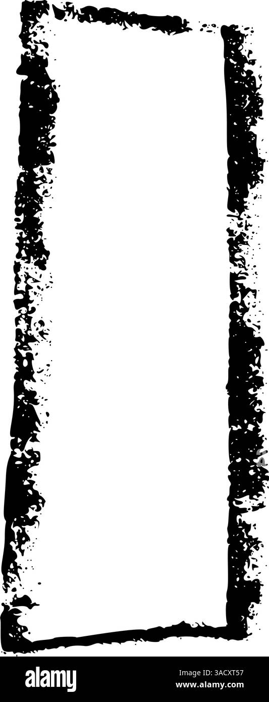Hand-drawn rectangular frame with rough brush strokes, sketchy pencil ...