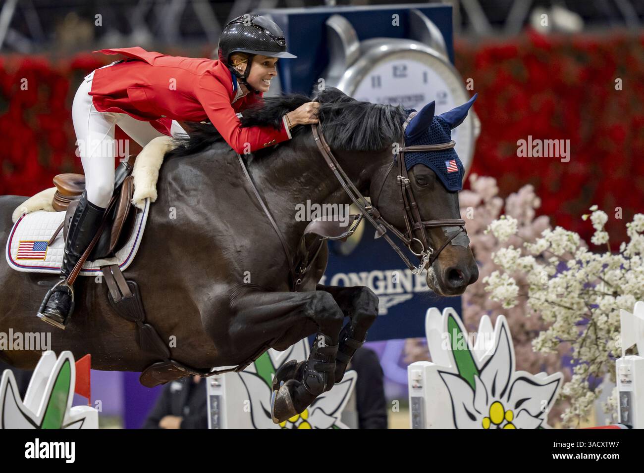 United States' Alise Oken, riding Gelvera,competes in the the FEI ...