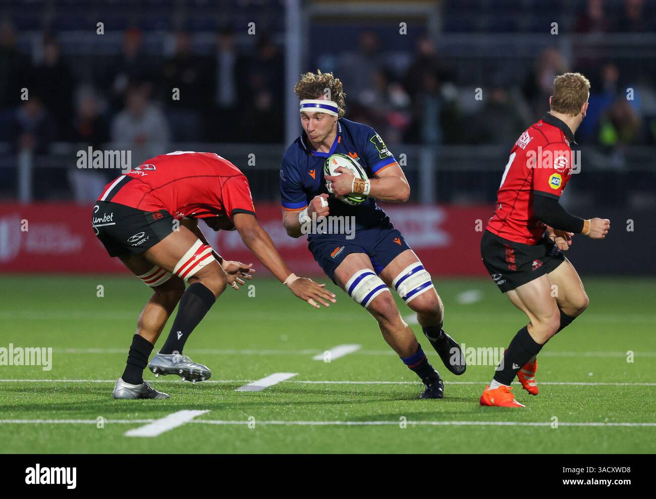 Edinburgh's Jamie Ritchie and Emirates Lions' Darrien Landsberg in ...