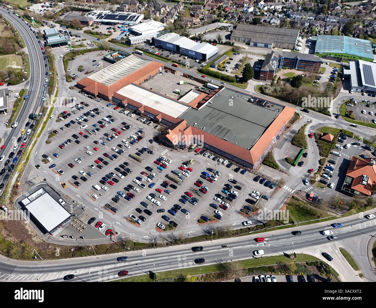 aerial view of Willerby Shopping Park, retail park Hull Stock Photo - Alamy