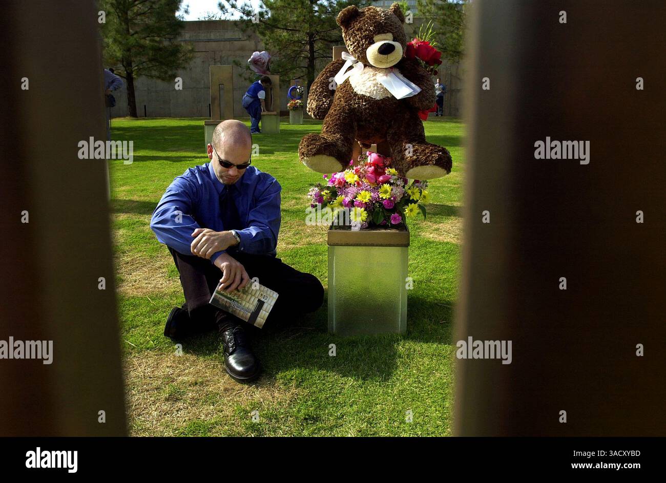 Apr 19, 2005; Oklahoma City, OK, USA; RAY LUJAN sits beside the marker ...