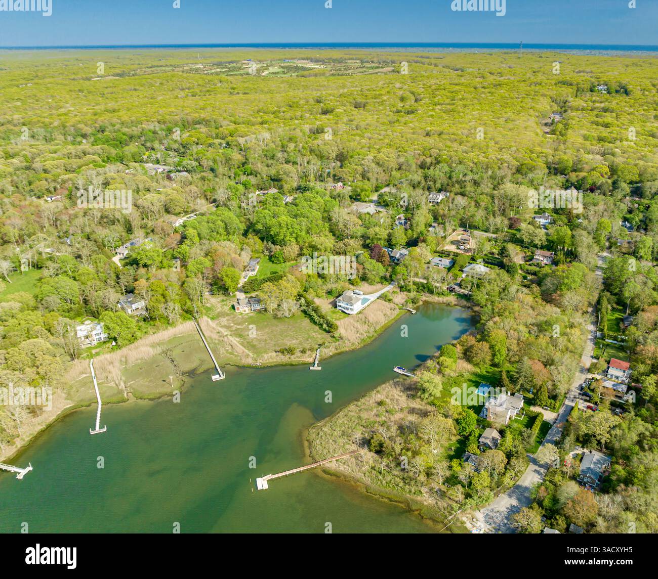 aerial view of noyac and vicinty Stock Photo - Alamy