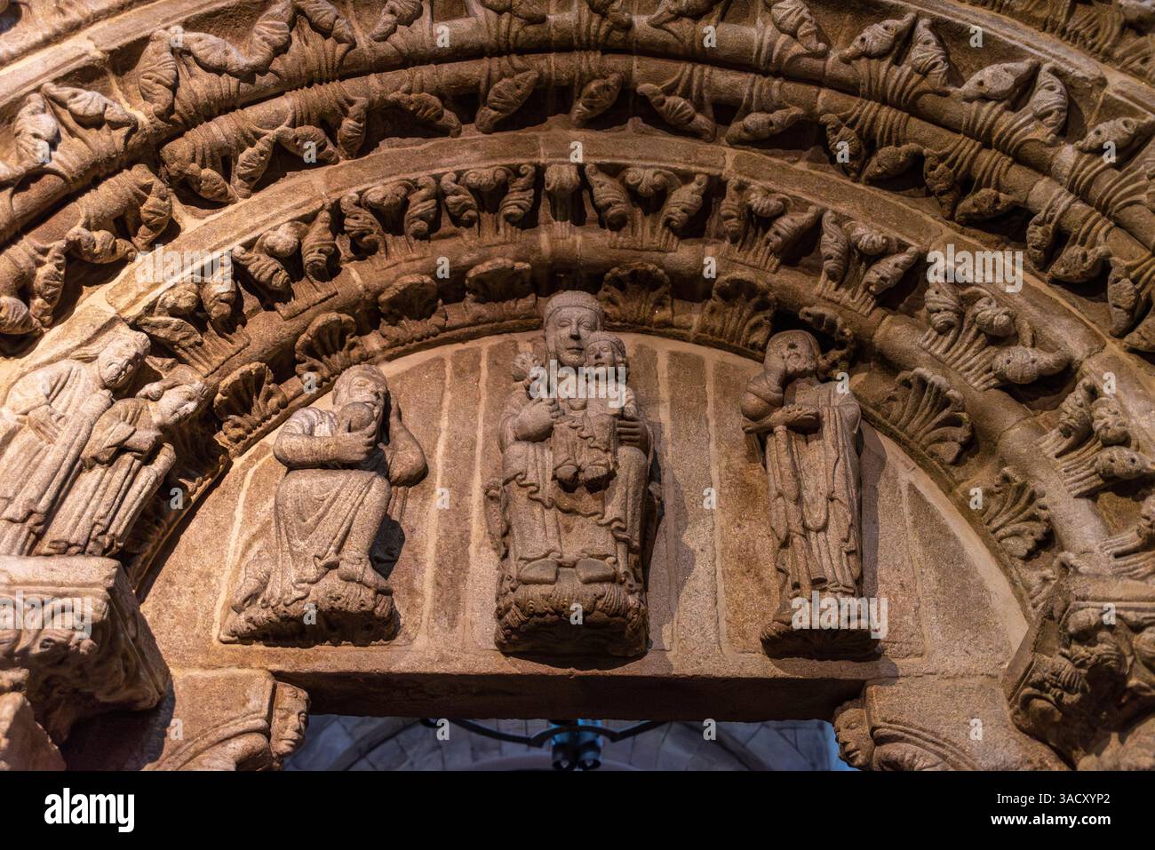 Inner portal decoration of the Santiago de Compostela cathedral ...