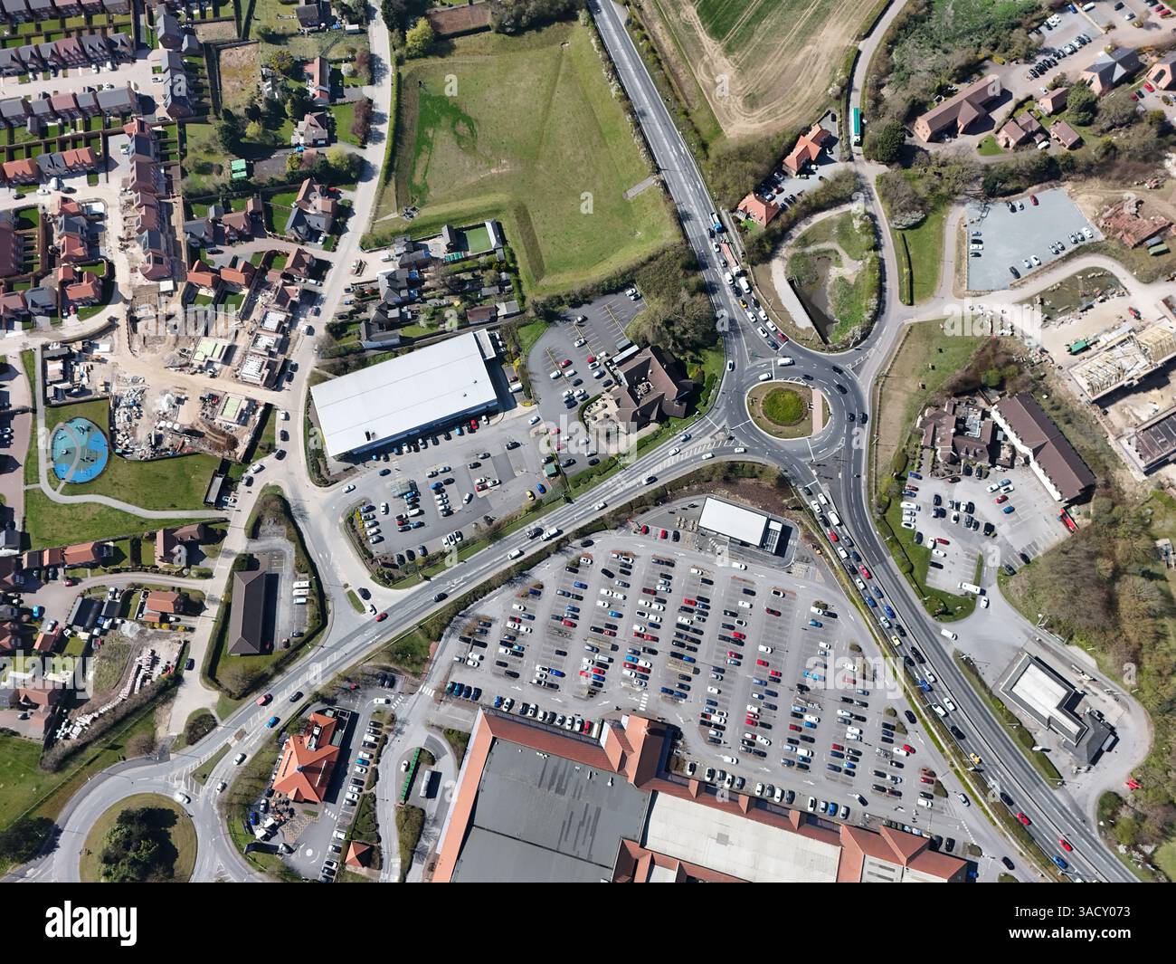aerial view of Willerby Shopping Park, retail park Hull Stock Photo - Alamy