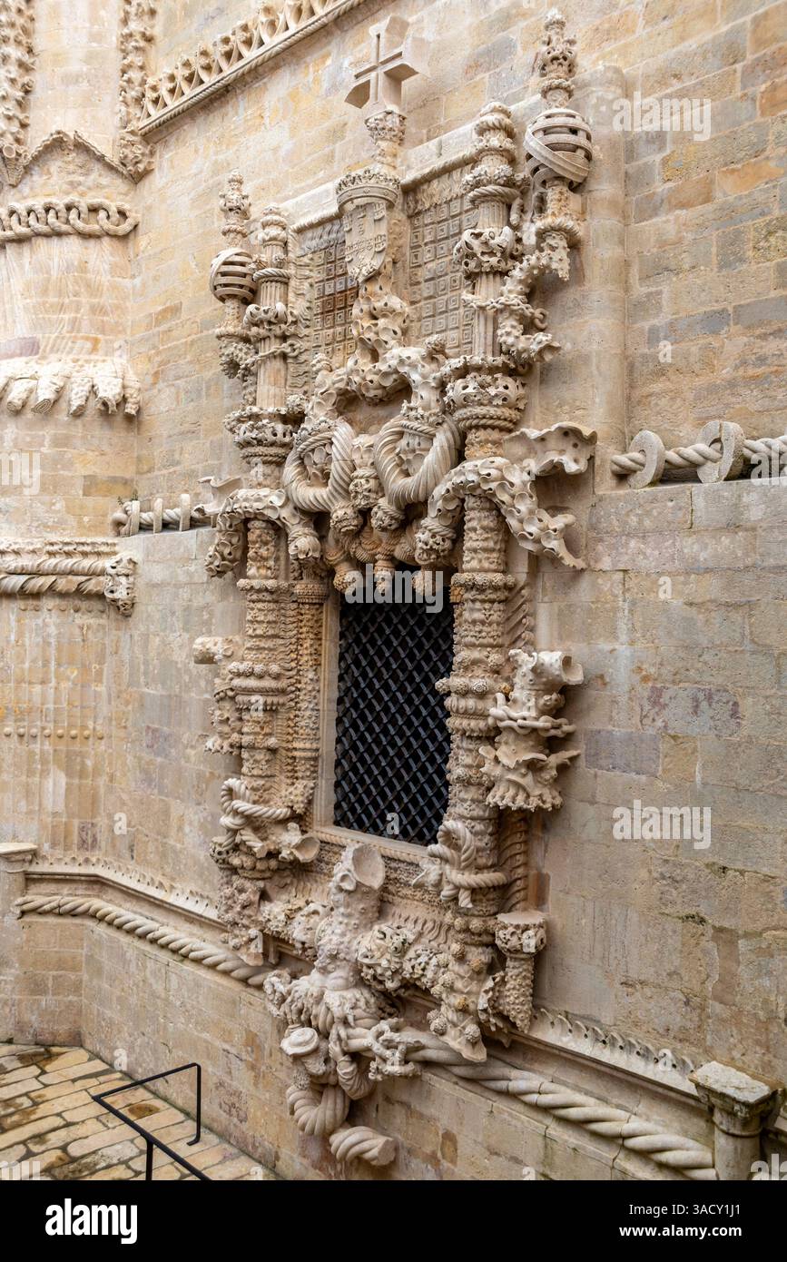 Tomar, Portugal, Famous chapterhouse window of the convent of Tomar in ...