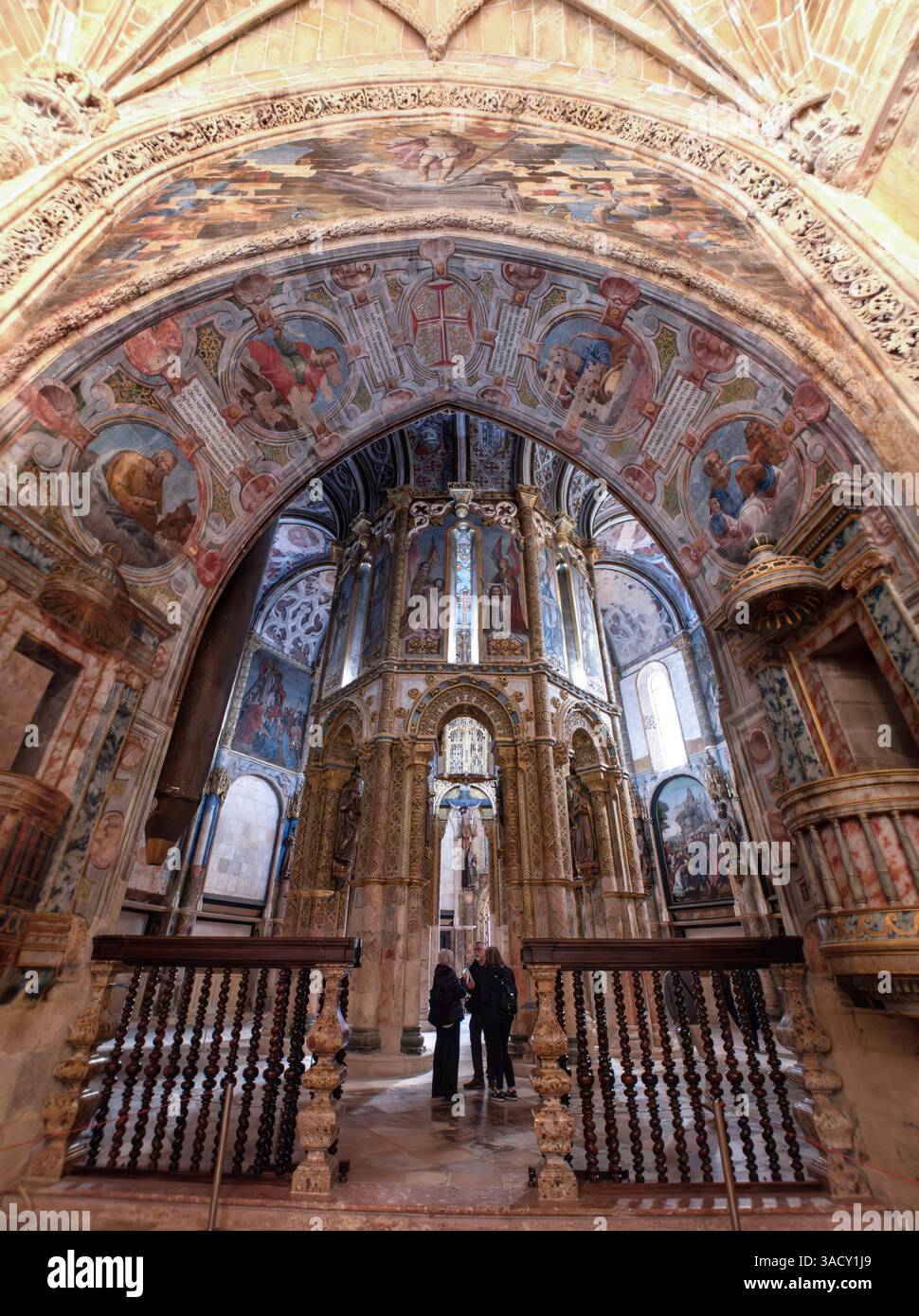 Tomar, Portugal, Famous altar in the Charola, component of the ...