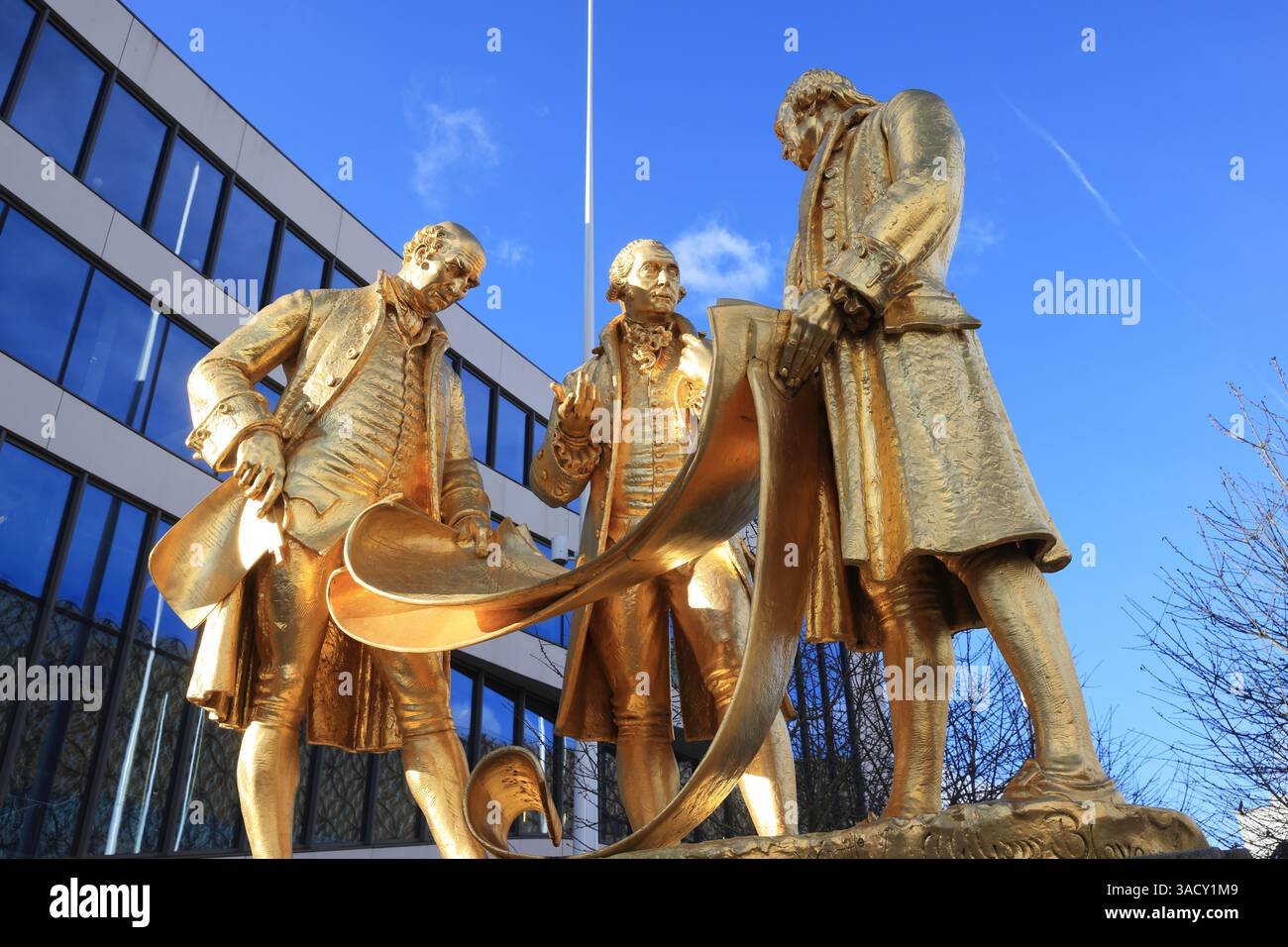 The Golden Boys, golded statue of Boulton, Murdoch & Watt, unveiled in ...