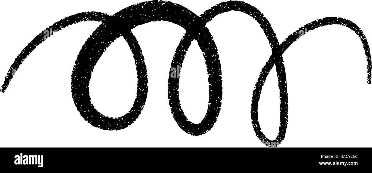 Flexible coil spring spiral. Thin wire curves in bouncing zigzag shapes ...