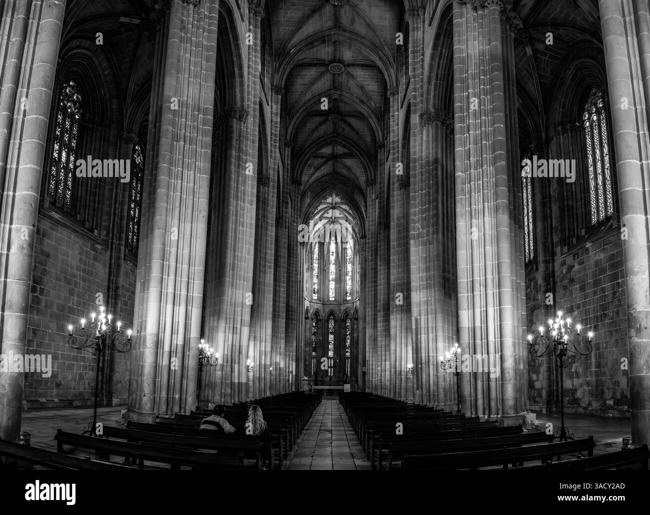 Magnificent altar in church Black and White Stock Photos & Images - Alamy