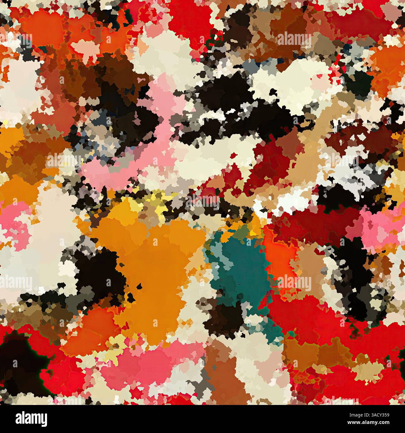 Abstract blotched random paint splatter seamless pattern. Dense grungy ...