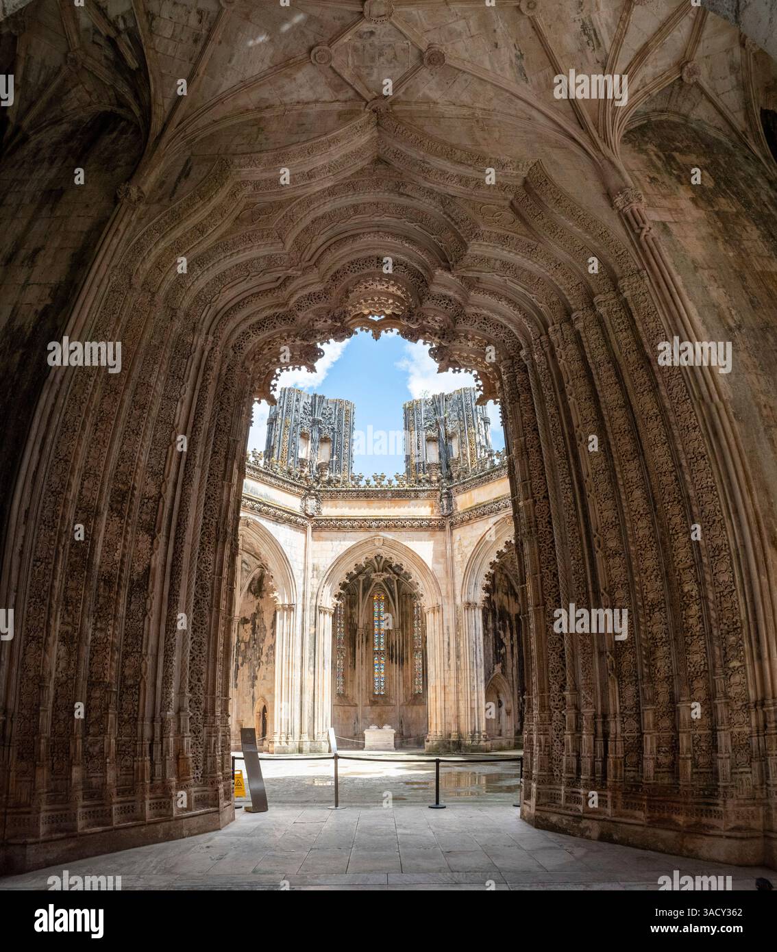 Batalha, Portugal, Picturesque giant portal to the unfinished chapel of ...