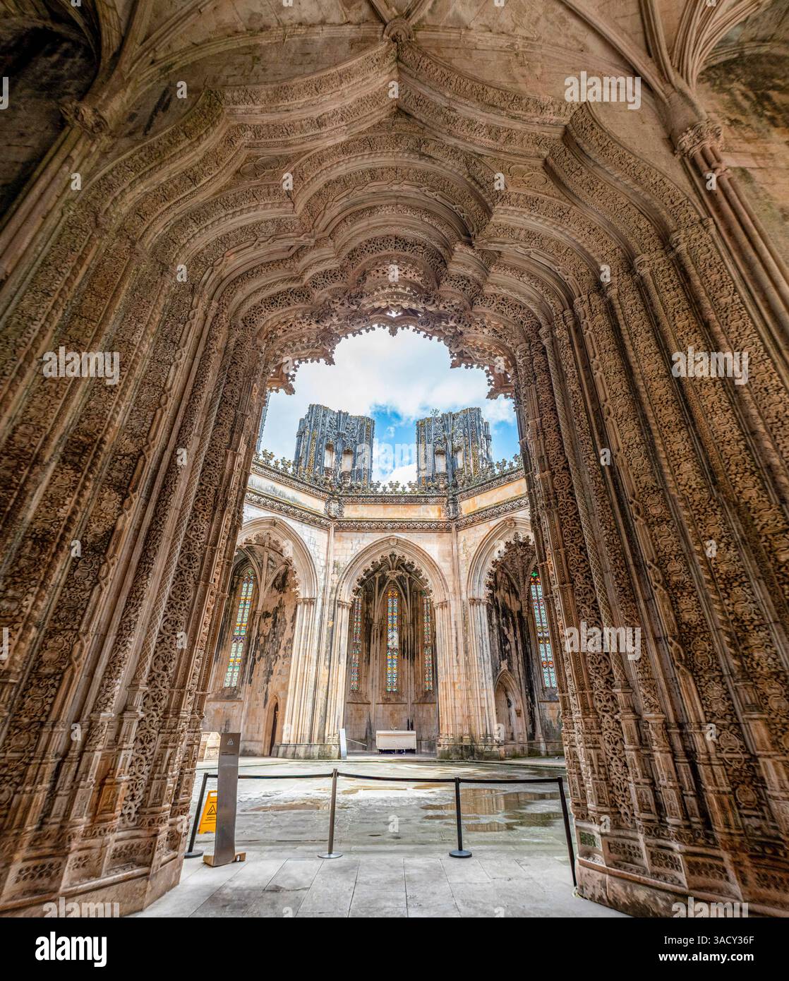 Batalha, Portugal, Picturesque giant portal to the unfinished chapel of ...