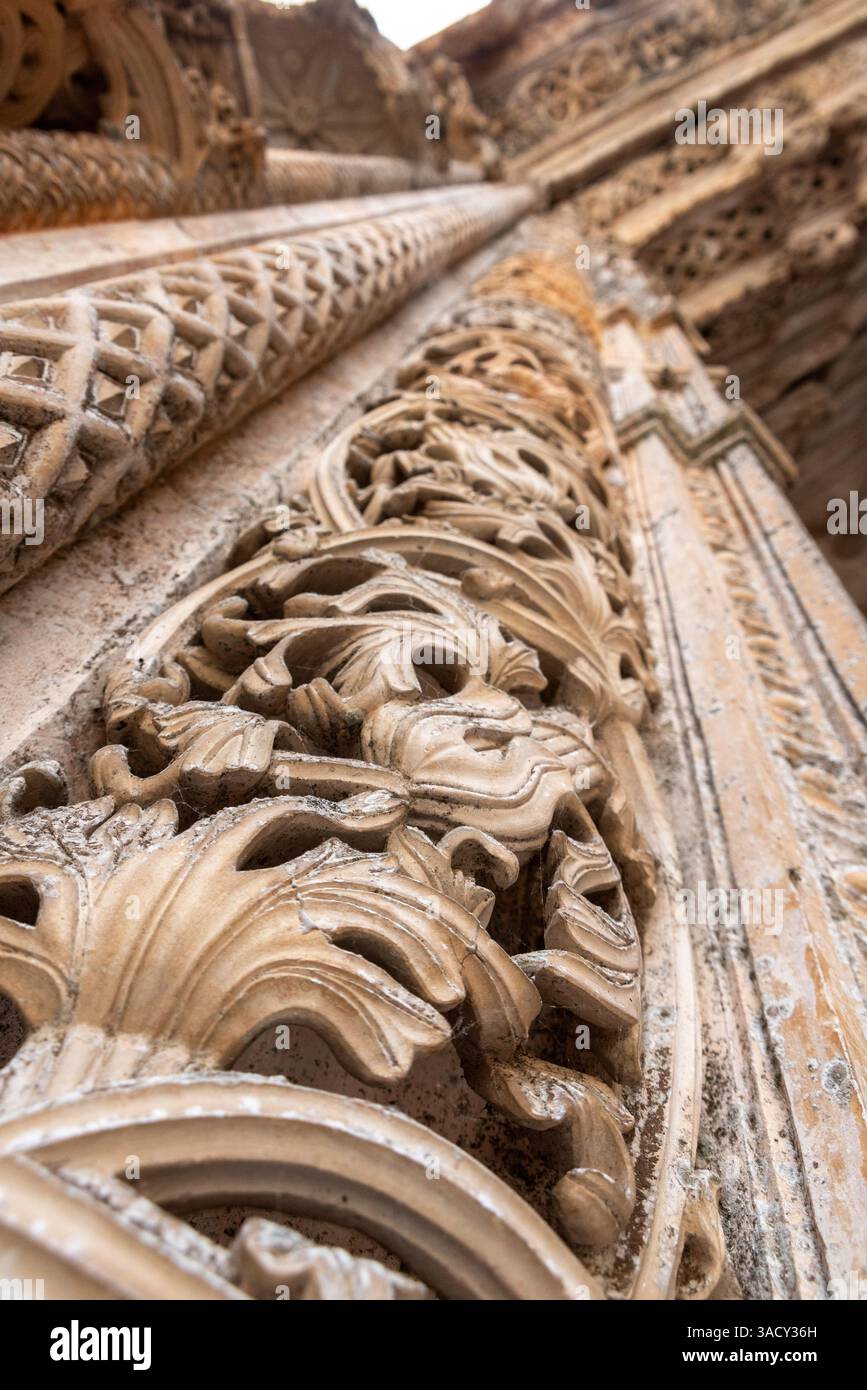 Batalha, Portugal, Architectural detail of the giant portal to the ...