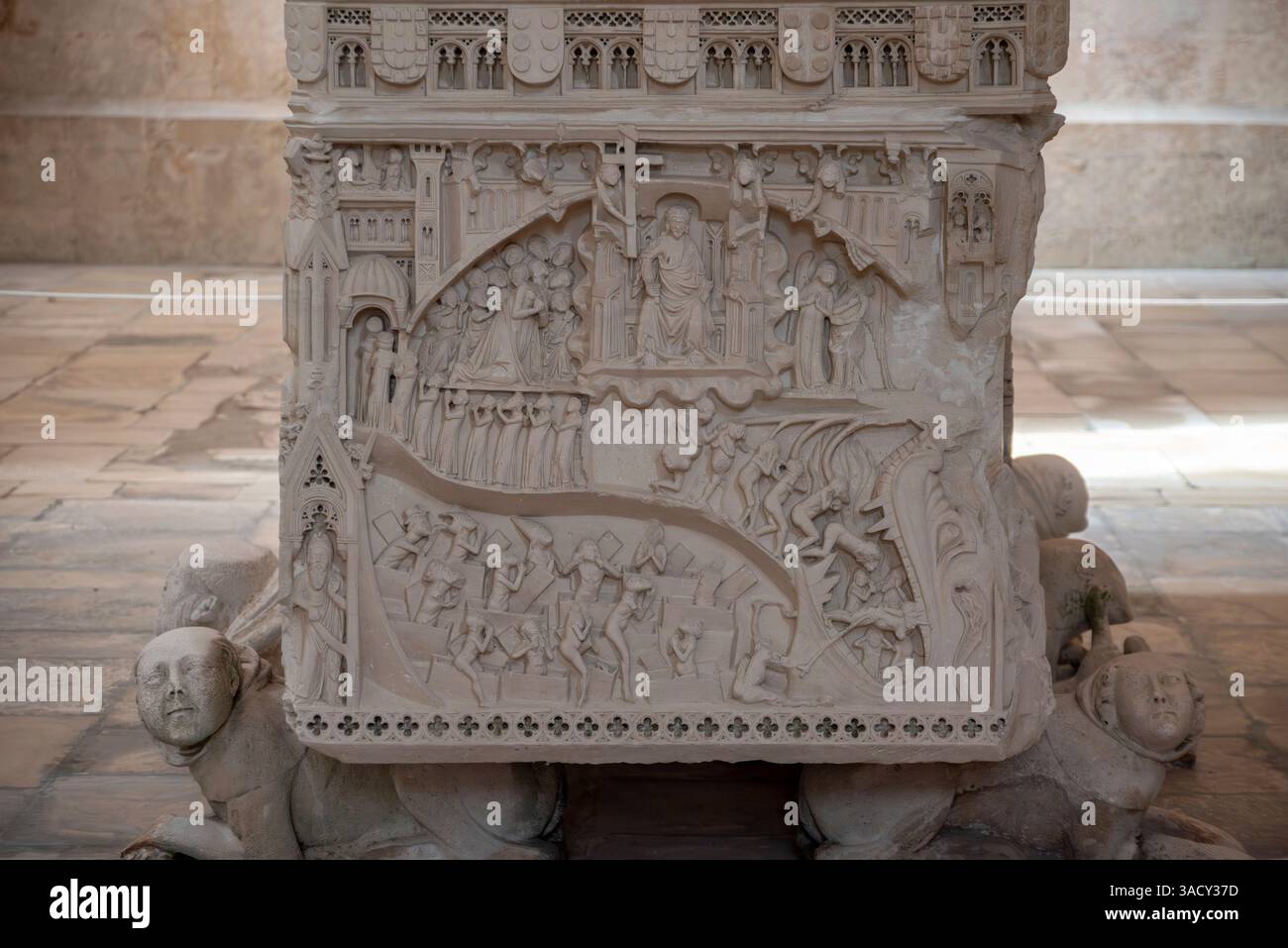 Alcobaca, Portugal, Picturesque tomb of Ines de Castro in the Alcobaca ...