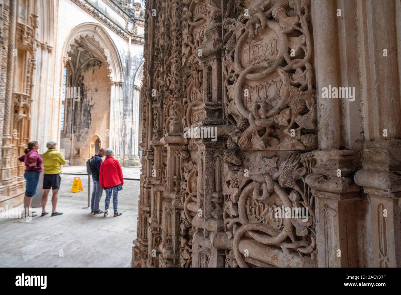 Batalha, Portugal, Architectural detail of the giant portal to the ...
