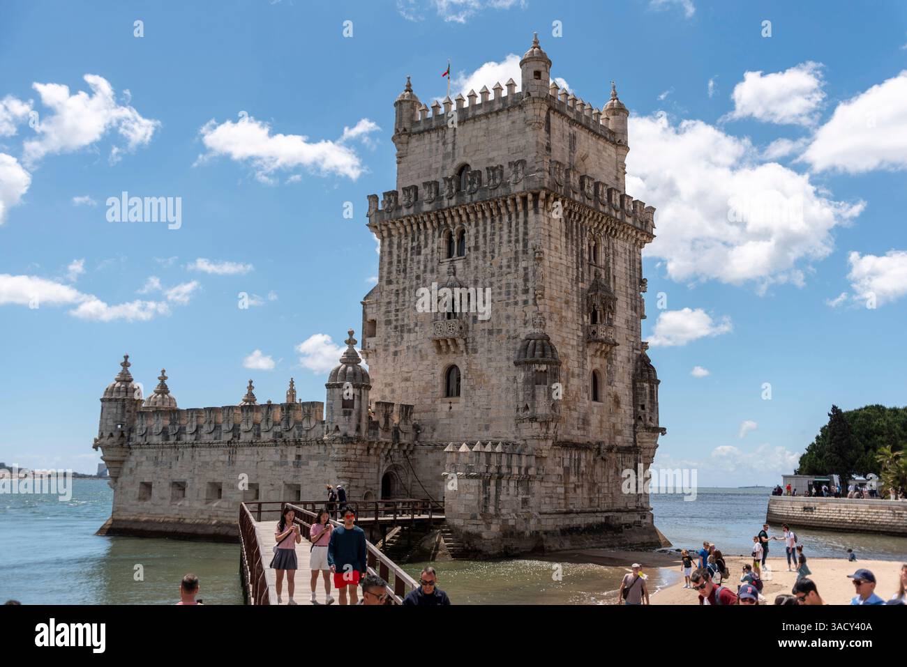 Lisboa, Portugal, Famous Torre de Belem in Lisbon, iconic landmark of ...