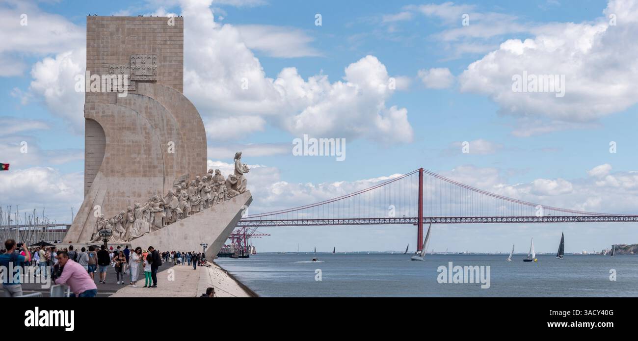 Lisboa, Portugal, Famous Portuguese monument to the Discoveries, Padrao ...