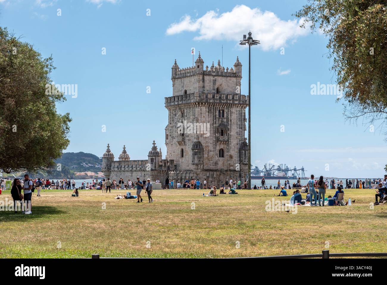Lisboa, Portugal, Famous Torre de Belem in Lisbon, iconic landmark of ...