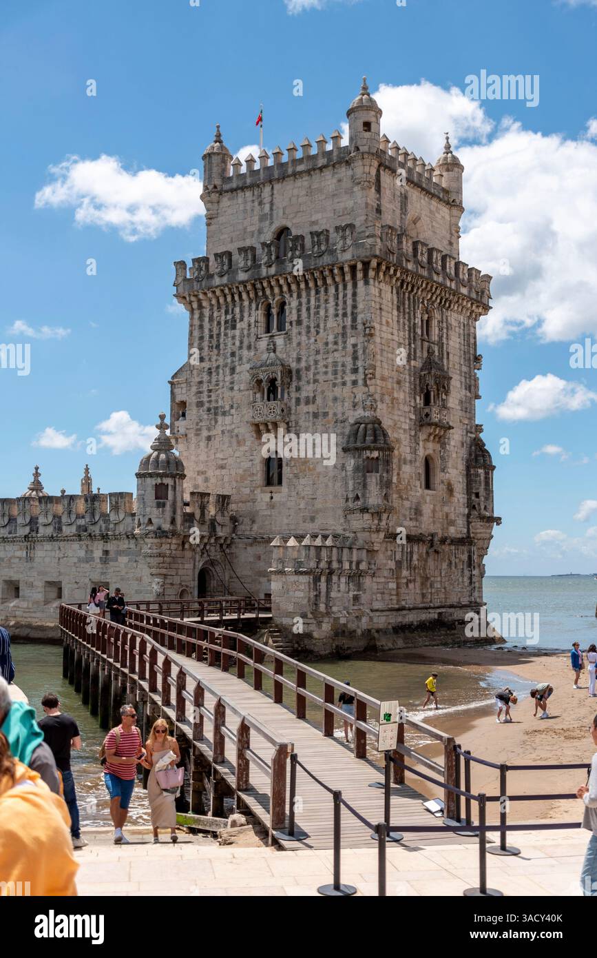 Lisboa, Portugal, Famous Torre de Belem in Lisbon, iconic landmark of ...