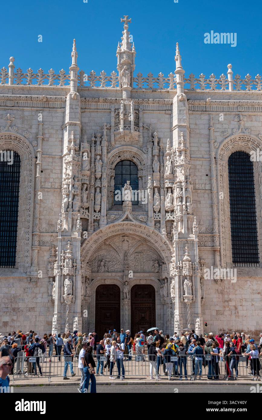 Lisboa, Portugal, Portal of the Jeronimos monastery church of St. Maria ...