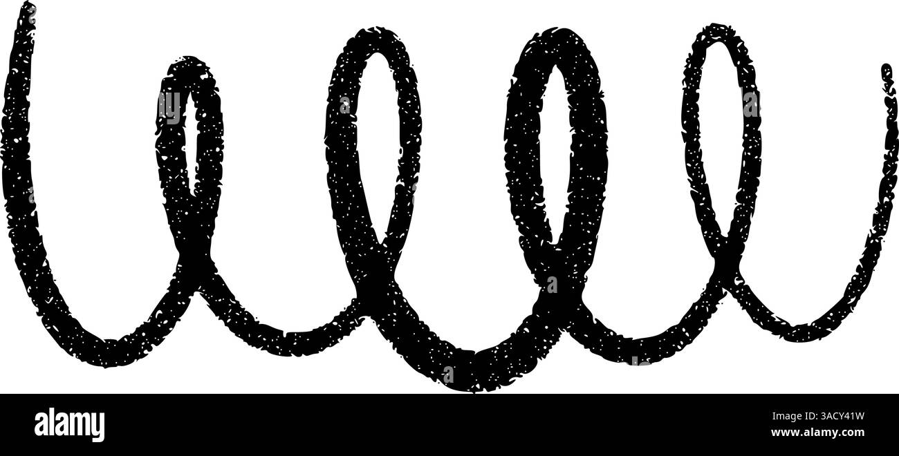 Flexible coil spring spiral. Thin wire curves in bouncing zigzag shapes ...