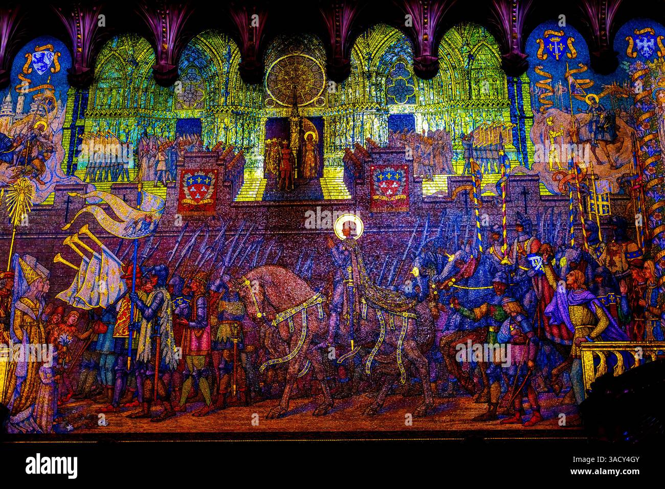 Colorful Gilded Saint Joan of Arc Mosaic Basilica of Notre Dame de ...