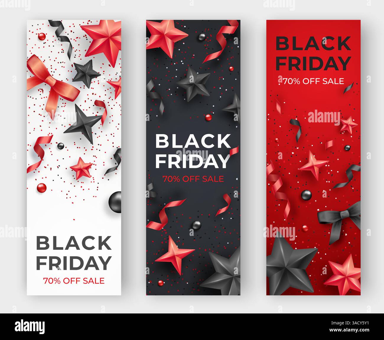 Black and red ribbons template black Stock Vector Images - Alamy