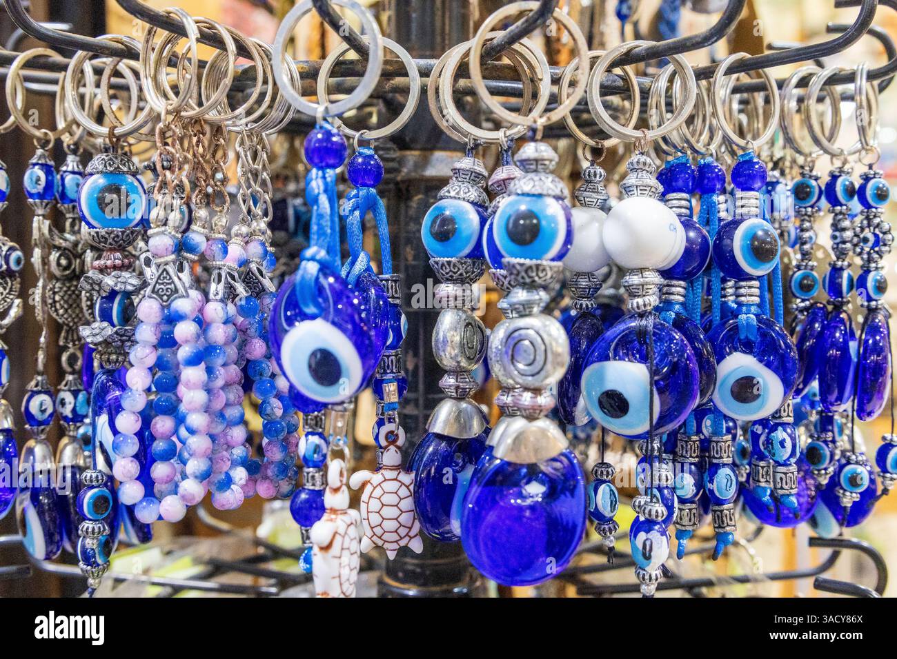Greece, Crete, Chania, Old Town. Tourist souvenir 'Turkish Eye' or ...