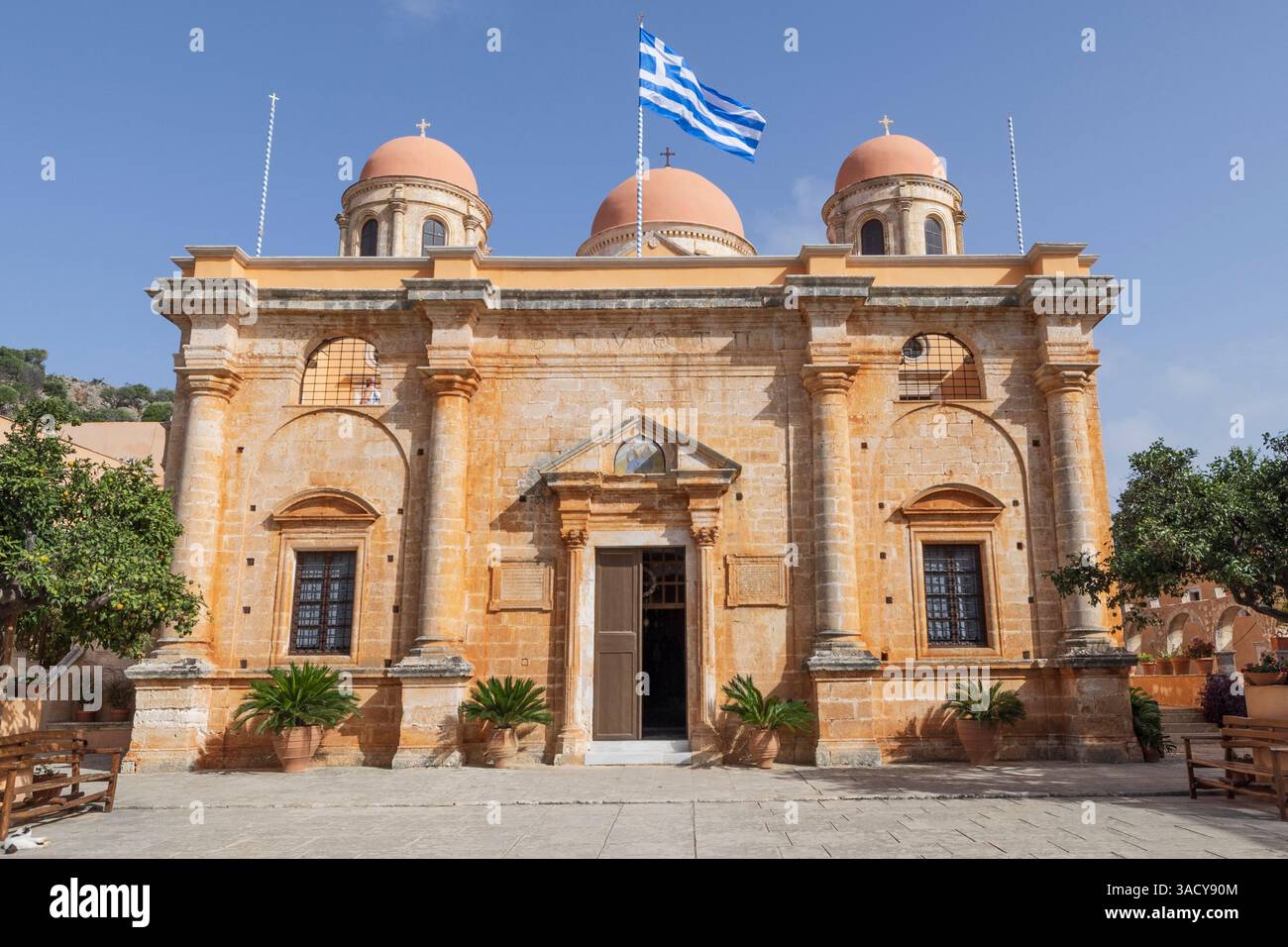 Greece, Crete, Akrotiri. Agia Triada (Holy Trinity) Monastery Stock ...