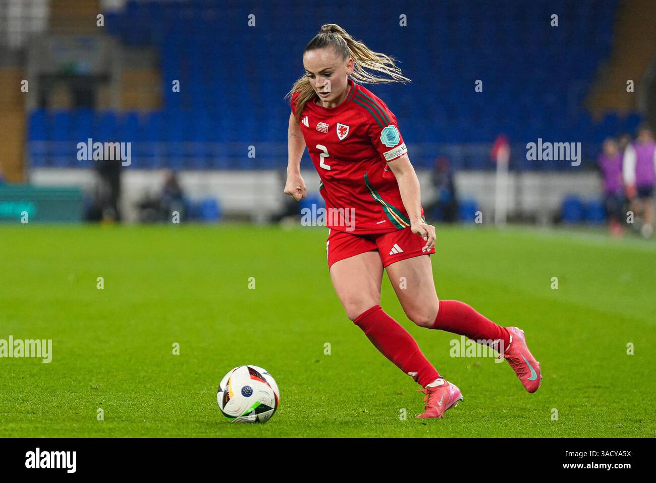 Cardiff, Wales, UK. 4th April, 2025. Lily Woodham of Wales during the ...