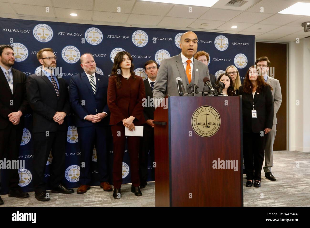 Washington state Attorney General Nick Brown gives news conference ...