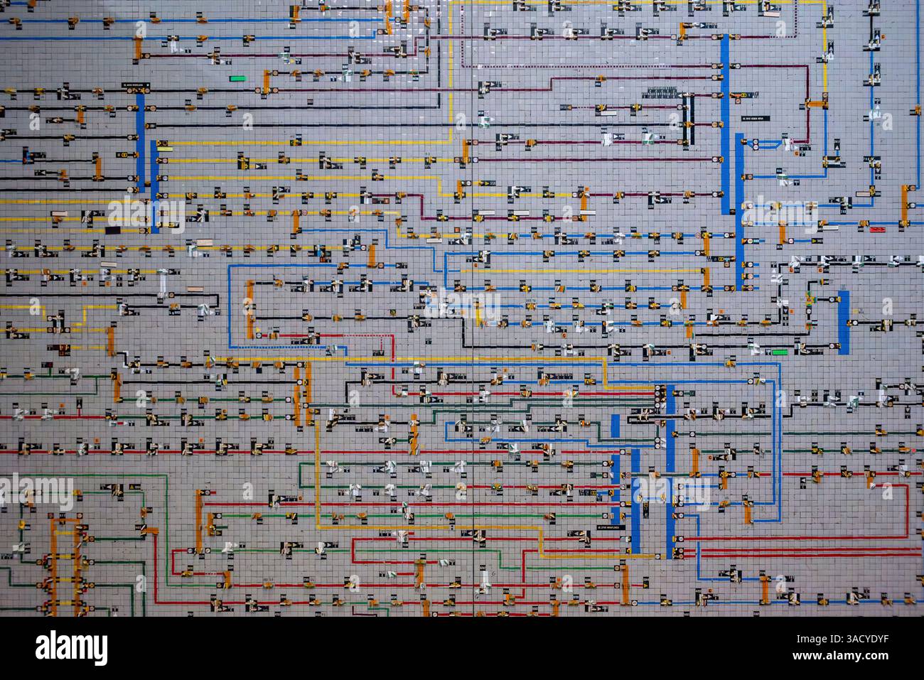 Complex network of interconnected lines hi-res stock photography and ...