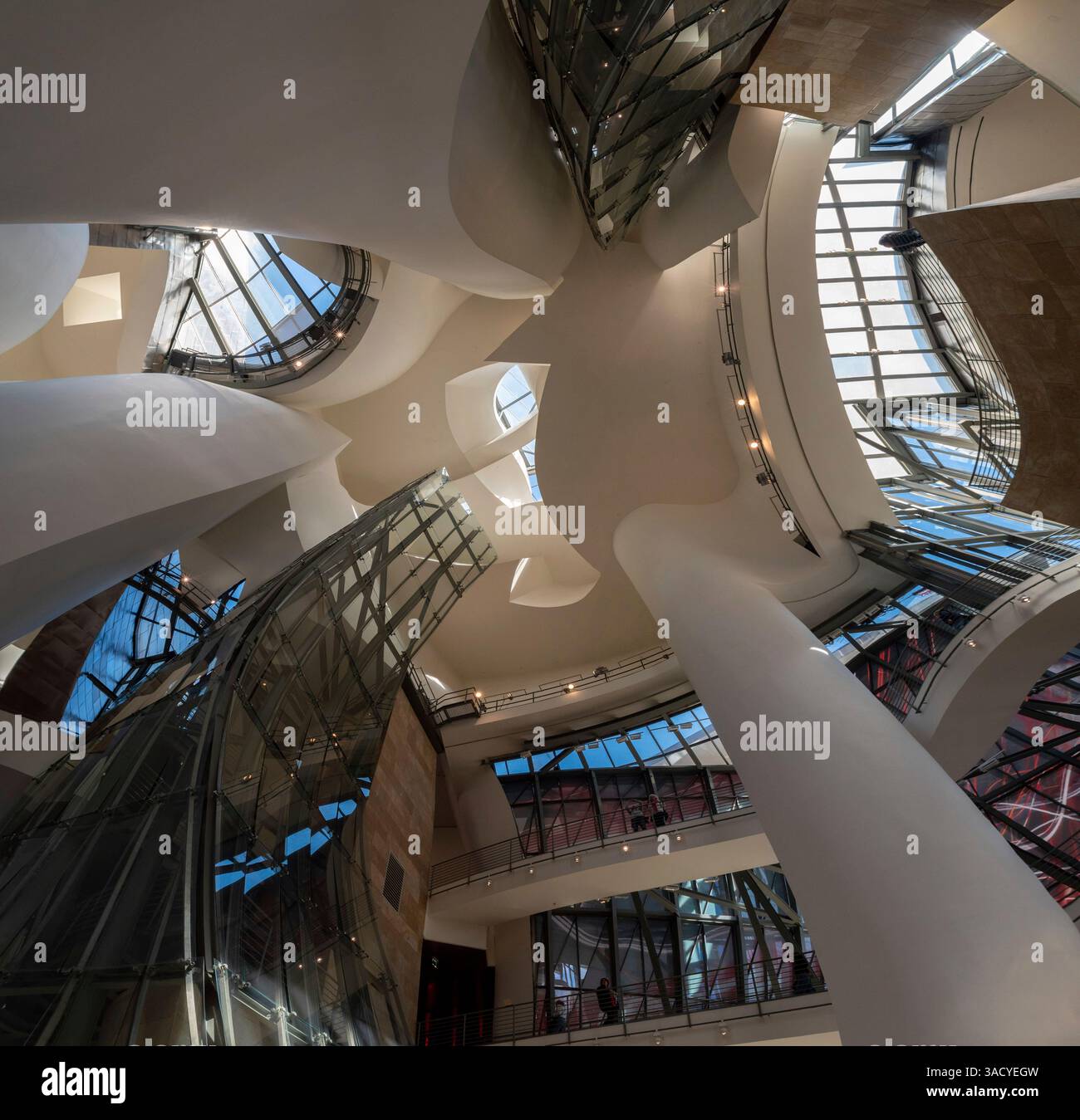 Bilbao, Spain, Iconic ceiling of the Guggenheim Museum in Bilbao ...