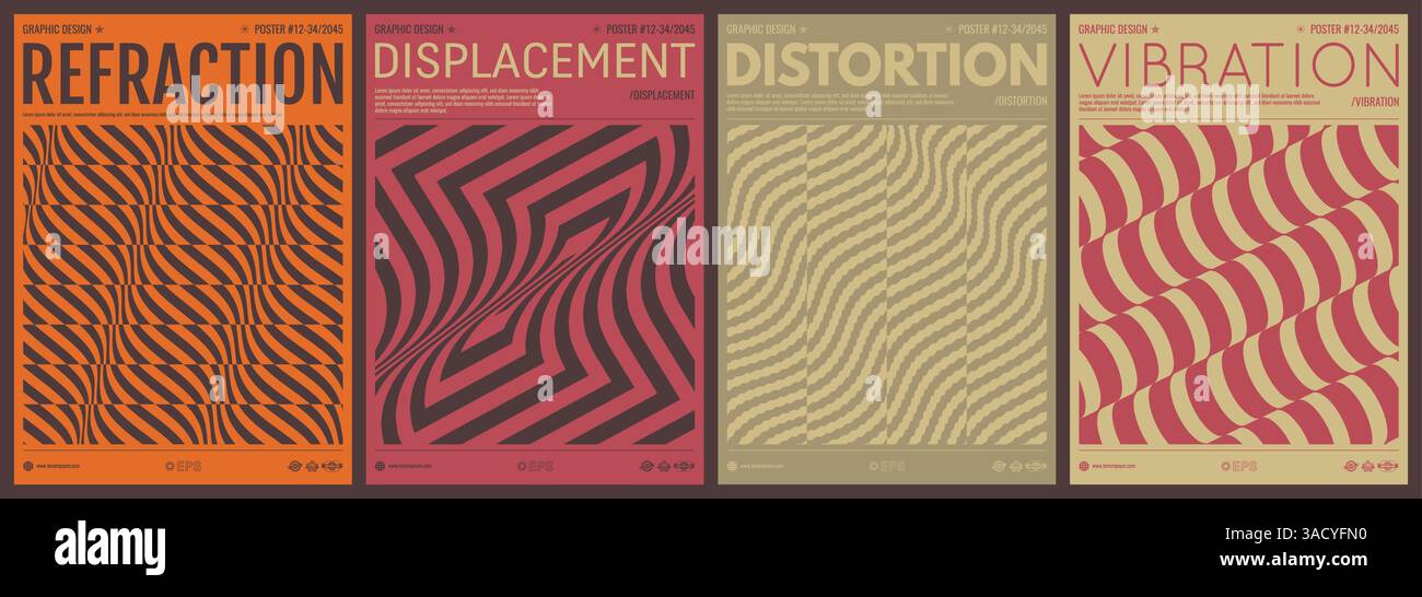 Abstract squares within squares. 3D wavy pattern with optical illusion ...