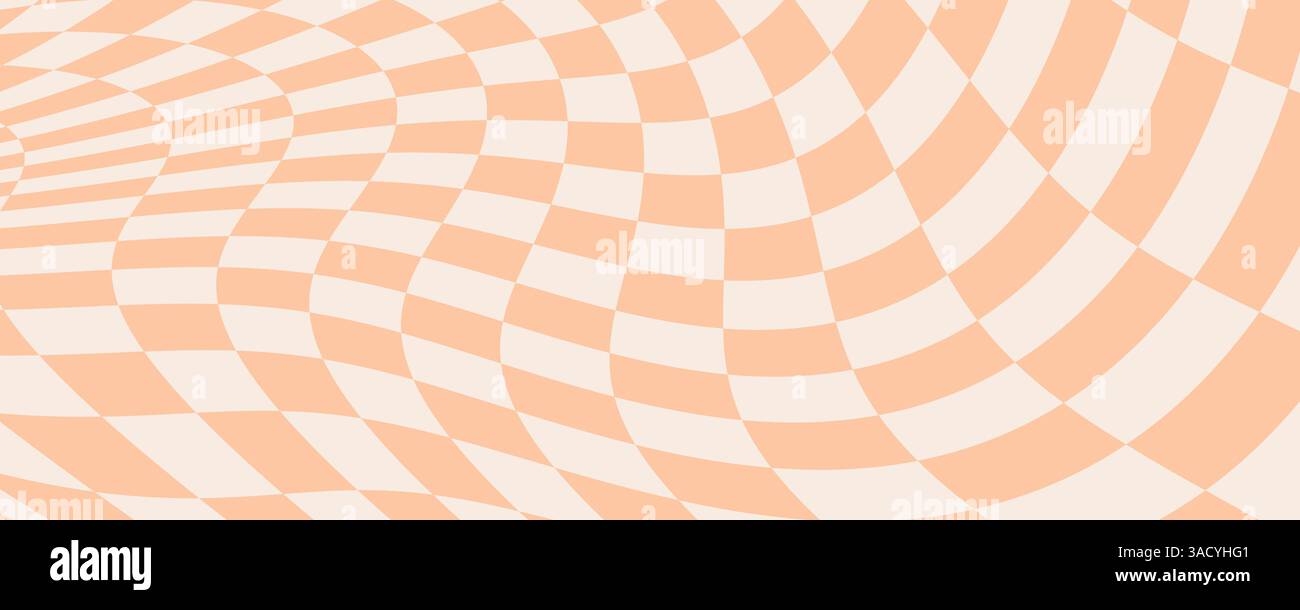 Wavy groovy distorted checkered background set Stock Vector Image & Art ...