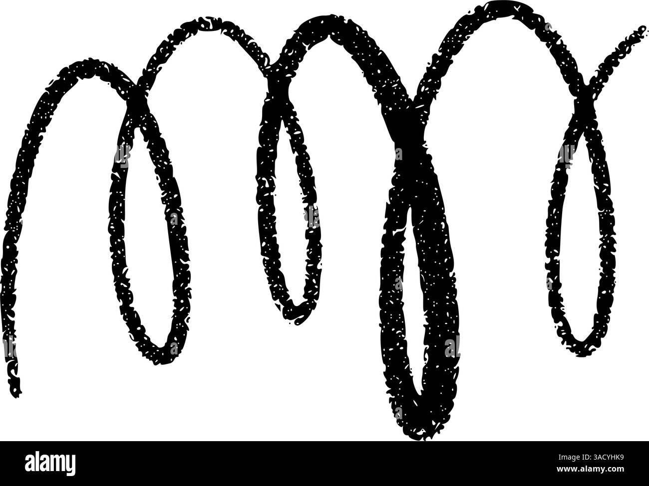 Flexible coil spring spiral. Thin wire curves in bouncing zigzag shapes ...