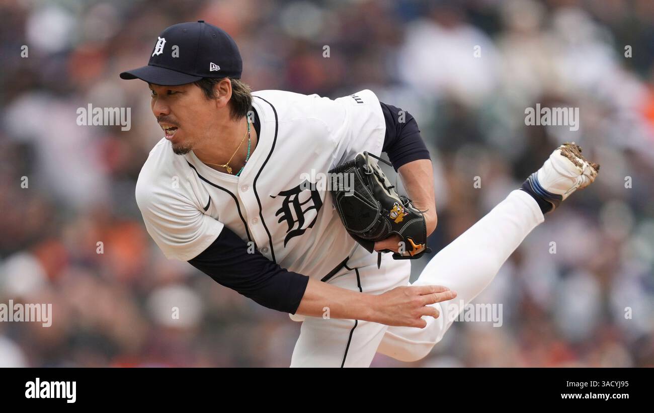 Detroit Tigers pitcher Kenta Maeda throws against the Chicago White Sox ...