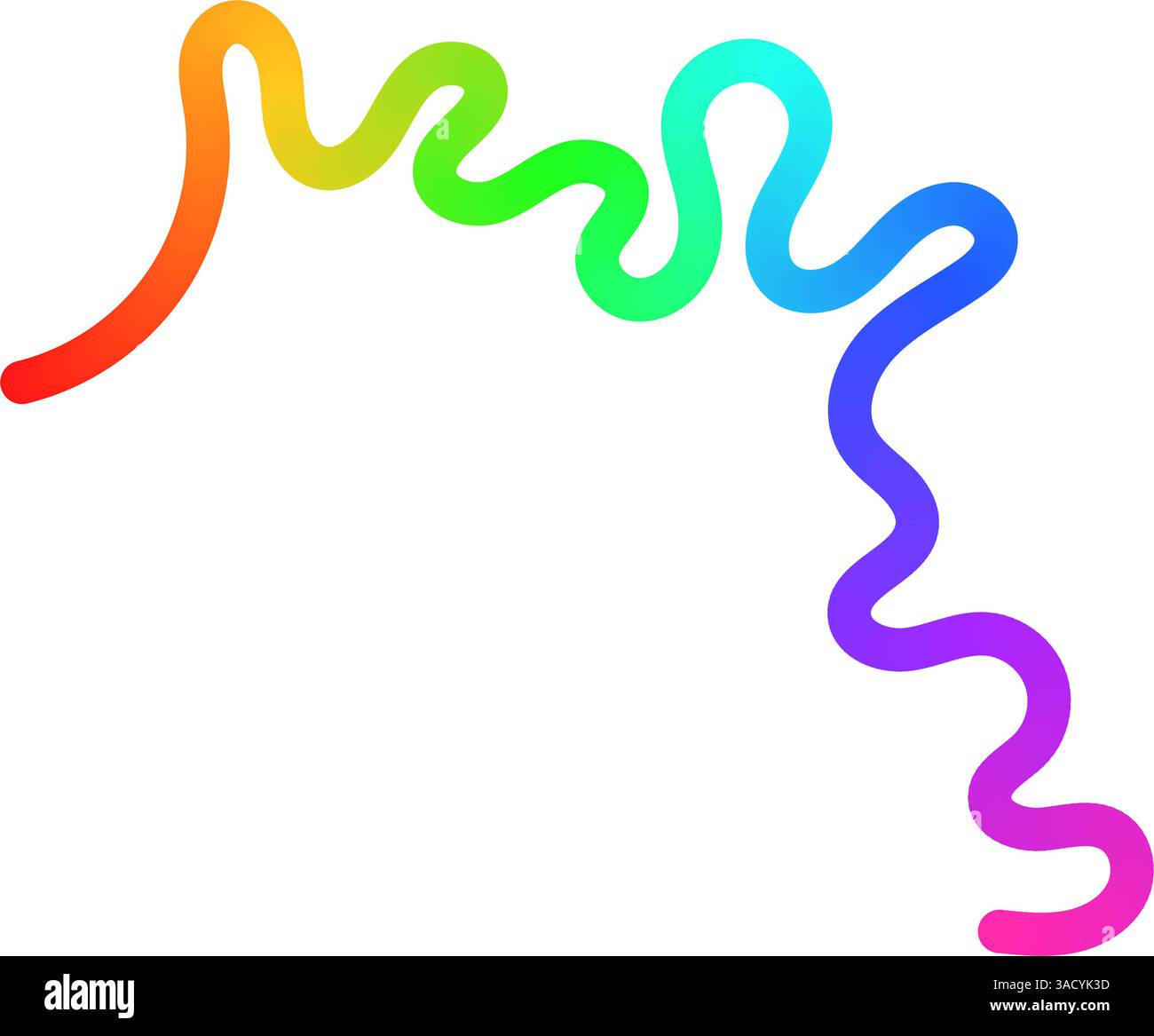 Abstract wavy gradient lines with playful squiggle shapes, colorful ribbon elements, geometric ...
