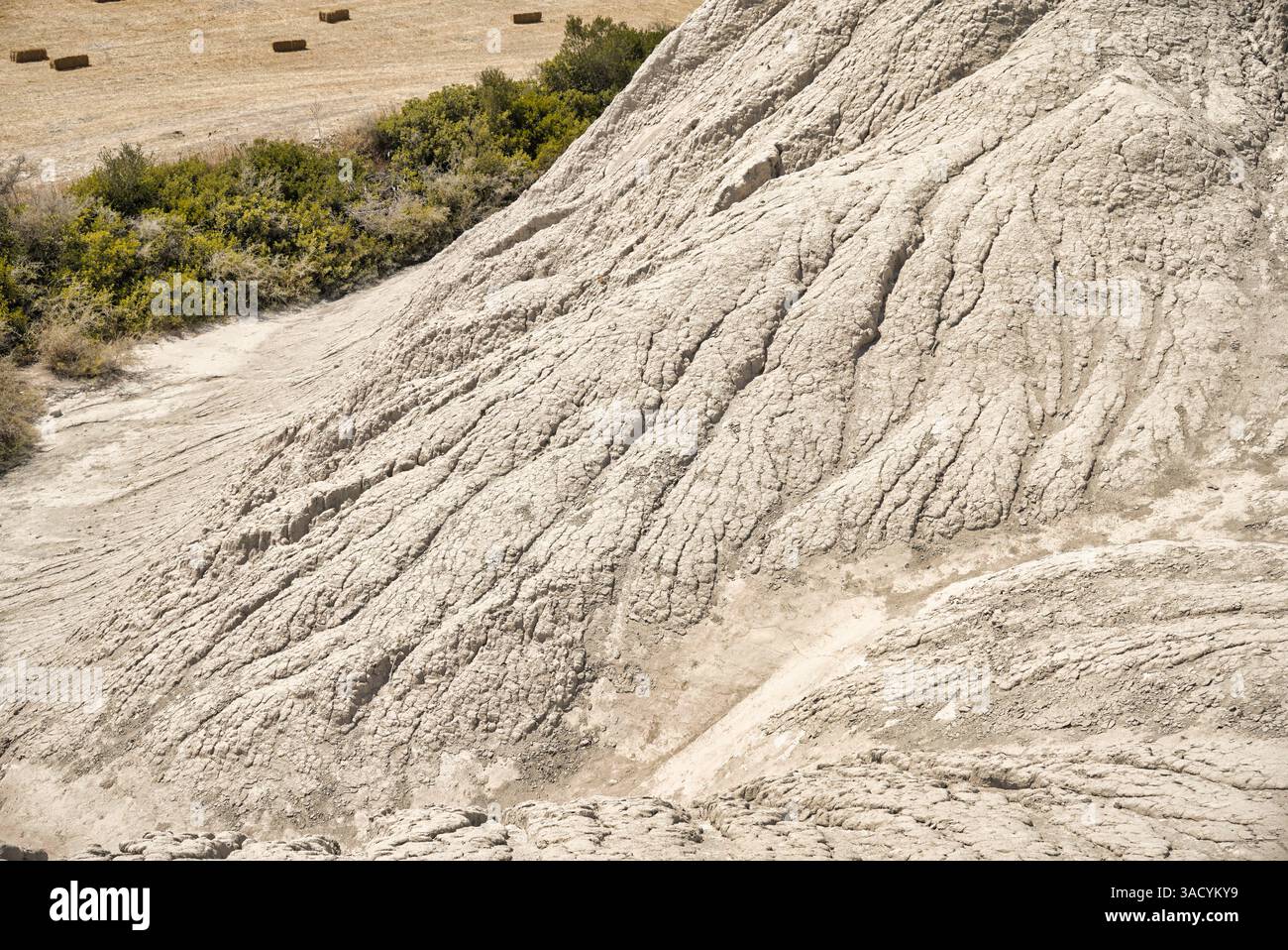 Detail of structures of eroded hills of Komolithi earth pyramids on the ...