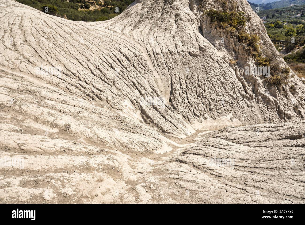 Detail of structures of eroded hills of Komolithi earth pyramids on the ...