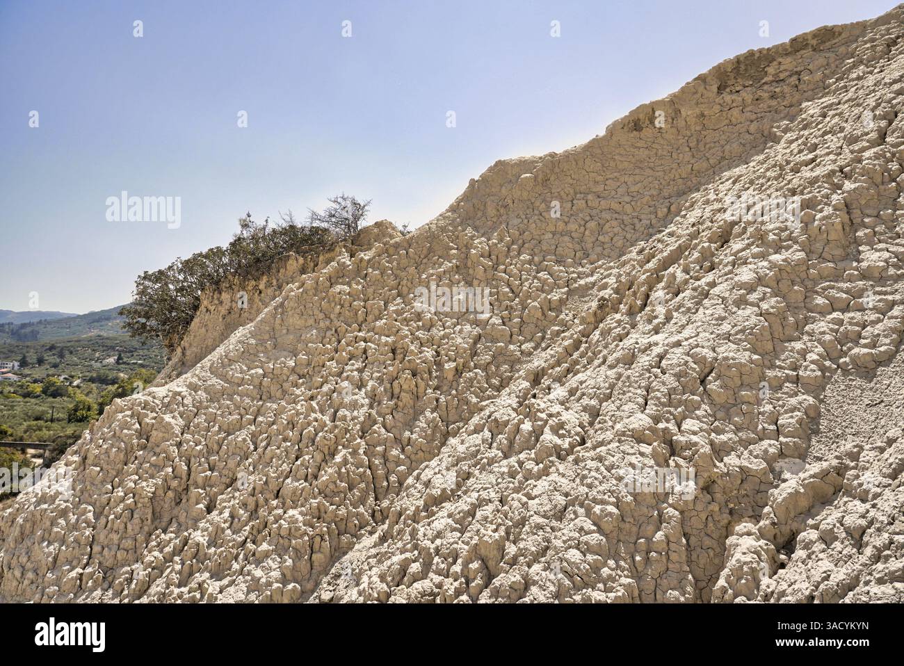 Detail of structures of eroded hills of Komolithi earth pyramids on the ...